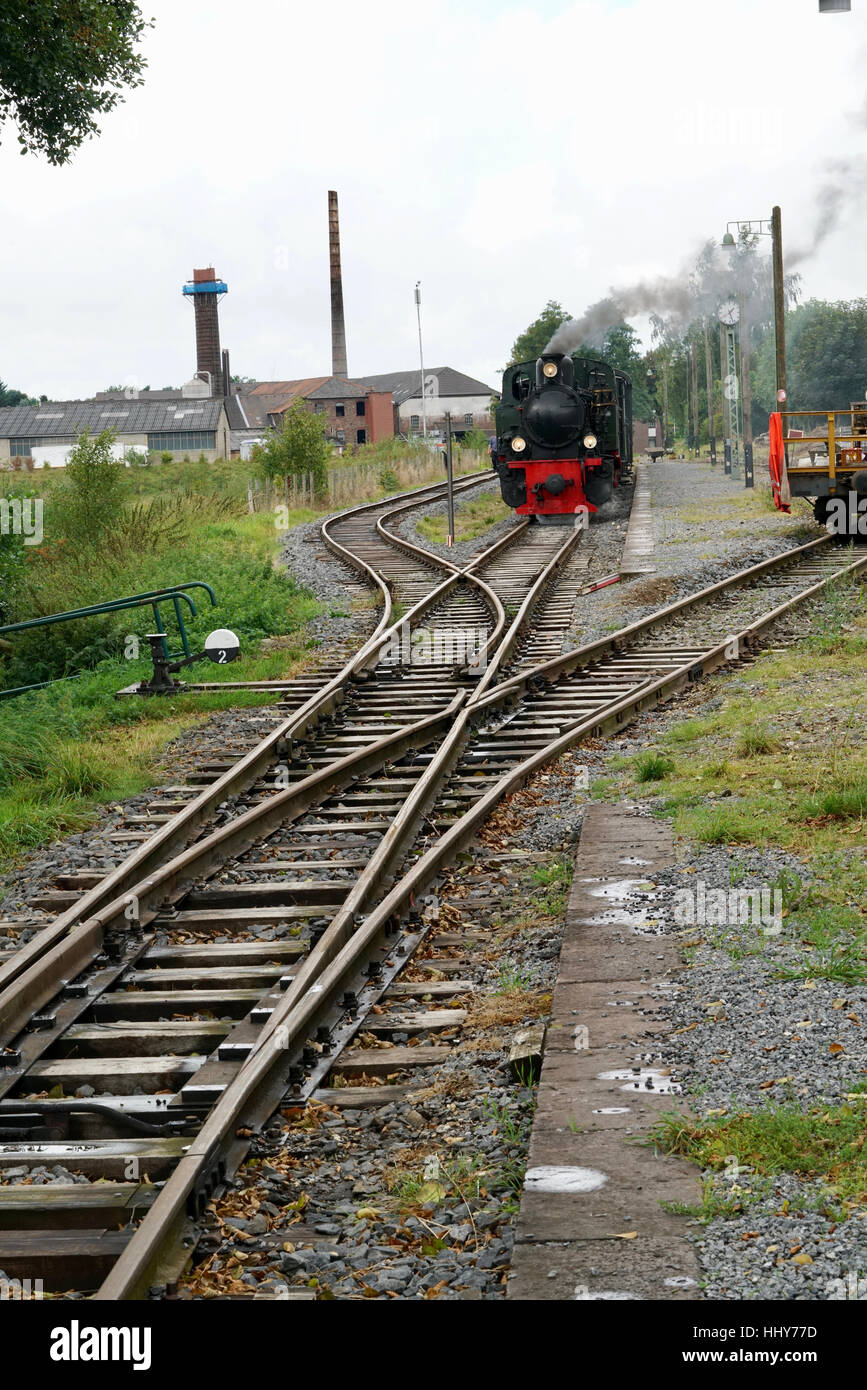 historical steam train on a railway Stock Photo - Alamy