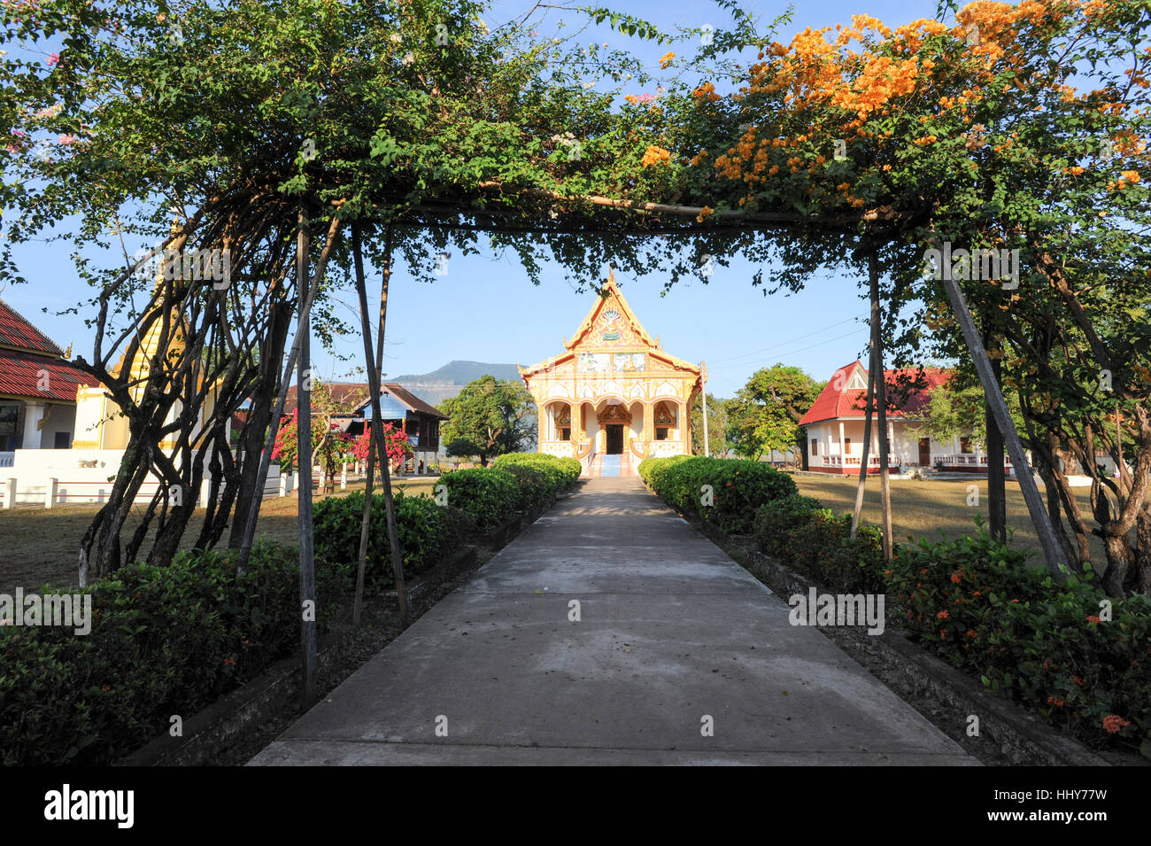 Buddhist temple of Champasak on Laos Stock Photo - Alamy