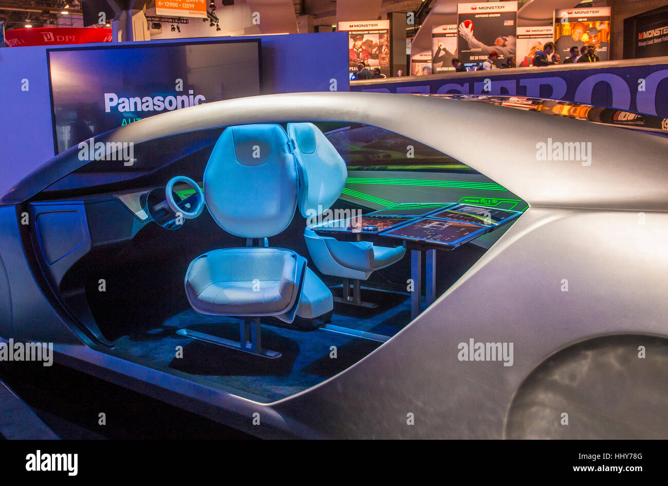 LAS VEGAS - JAN 08 : The Panasonic Automotive Concept car at the CES ...