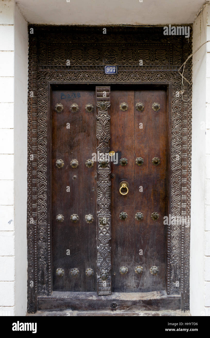 Zanzibar wooden door hi-res stock photography and images - Alamy