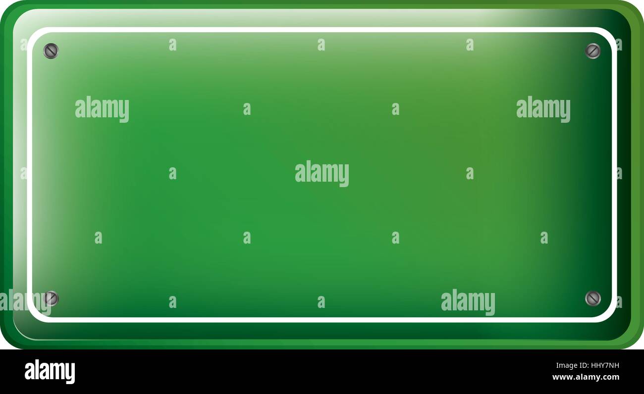 rectangle of road sign green vector illustration Stock Vector Image ...