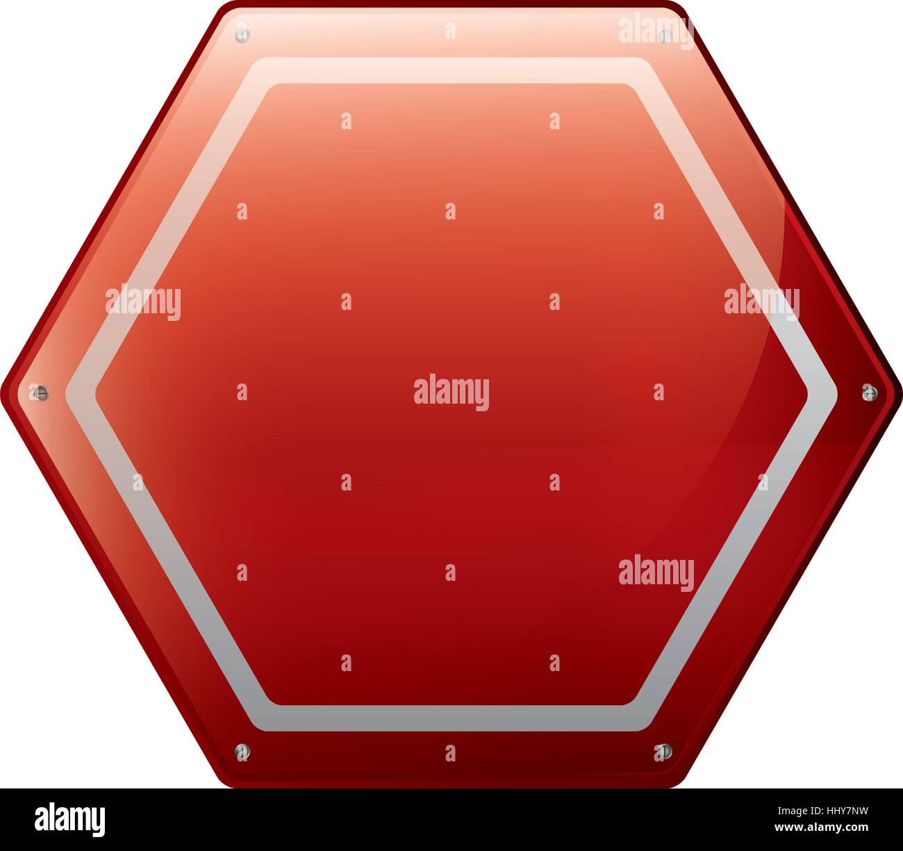 Hexagon hexagonal road sign Stock Vector Images - Alamy
