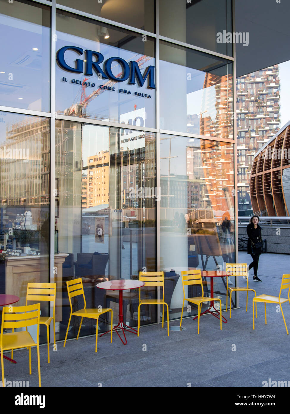 Grom ice cream store. Requalification of Porta Garibaldi Area in Milano ...
