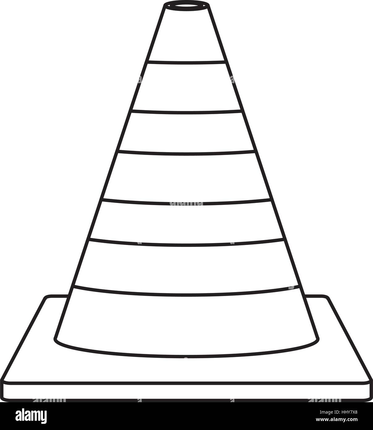 silhouette striped traffic cone icon vector illustration Stock Vector ...