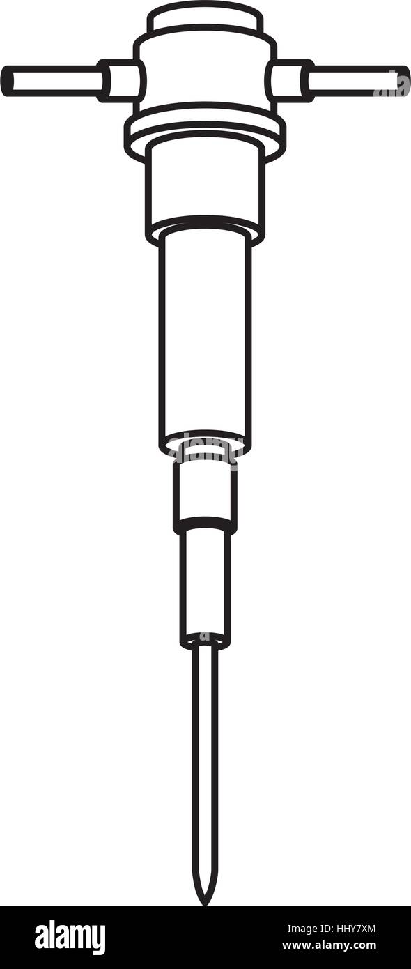 silhouette demolition drill construction tool vector illustration Stock ...