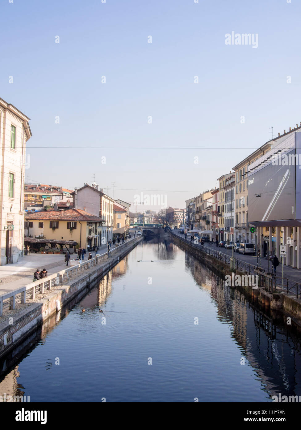 Milano , Navigli Area in winter Stock Photo - Alamy