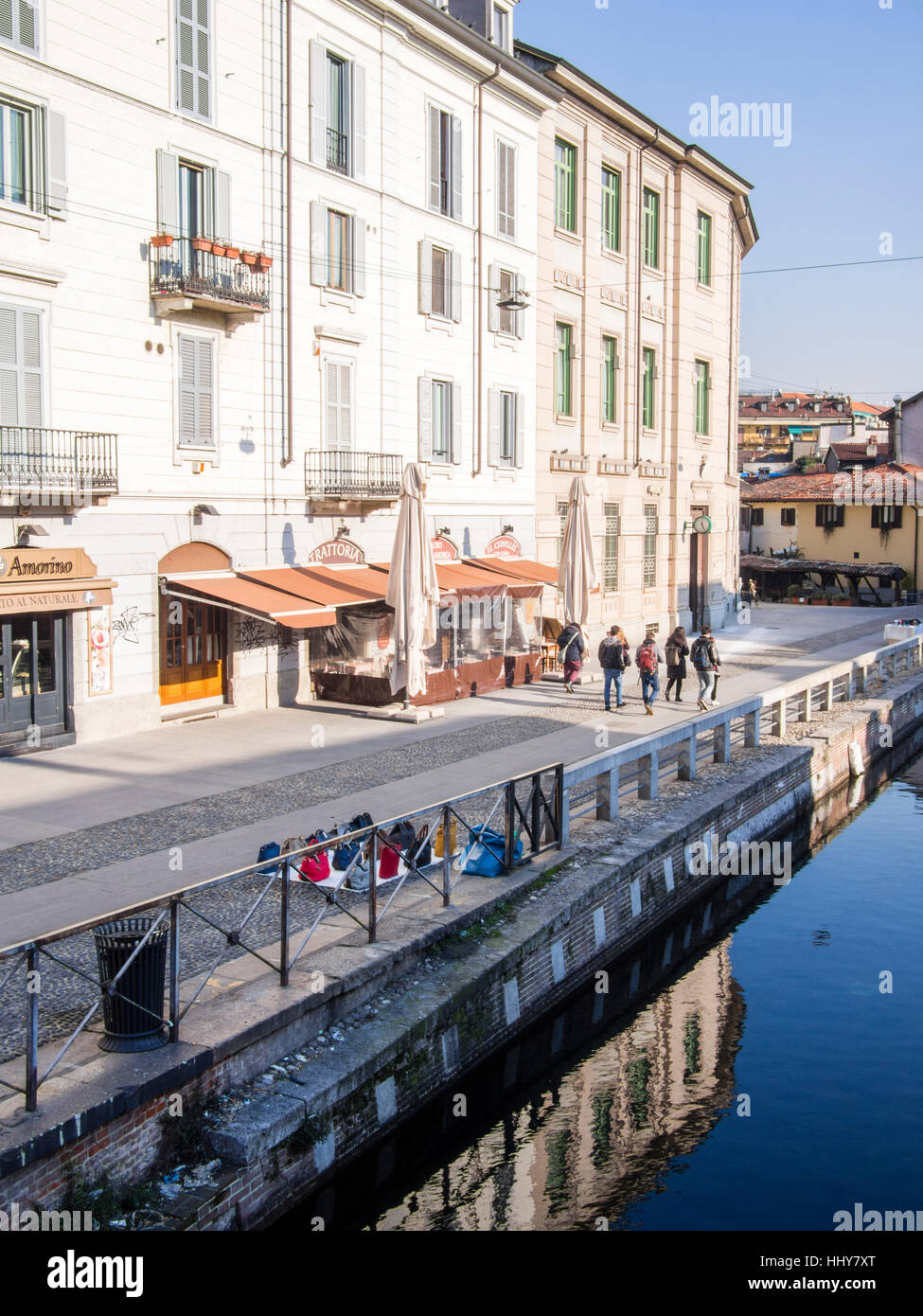 Milano , Navigli Area in winter Stock Photo - Alamy