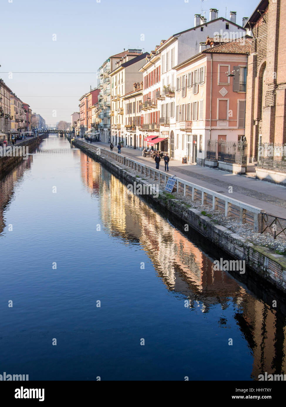 Milano , Navigli Area in winter Stock Photo - Alamy