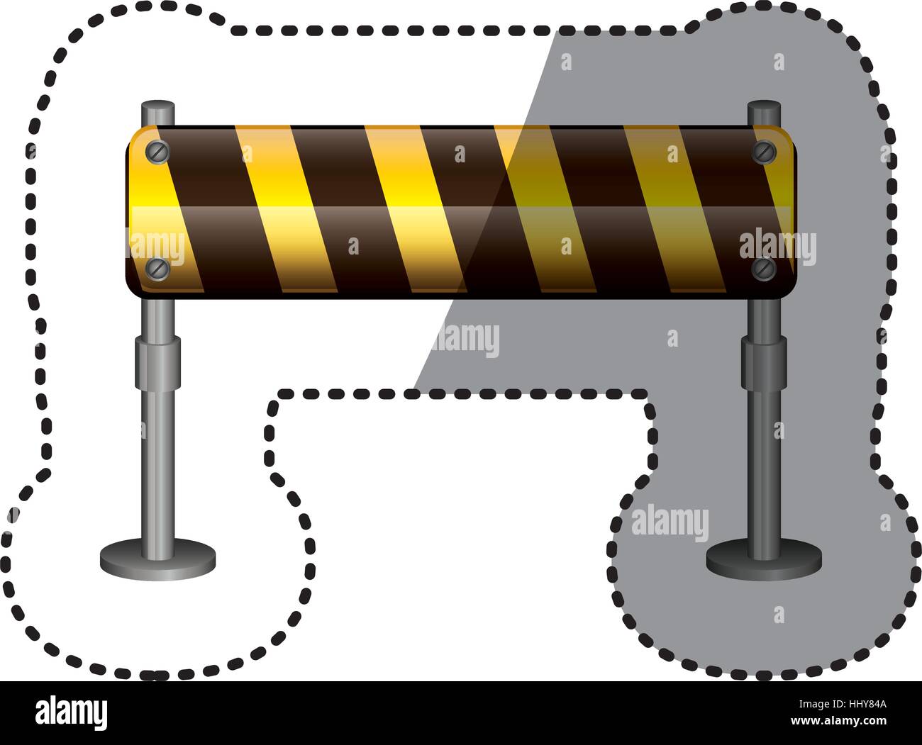 dotted sticker street traffic barrier icon vector illustration Stock ...