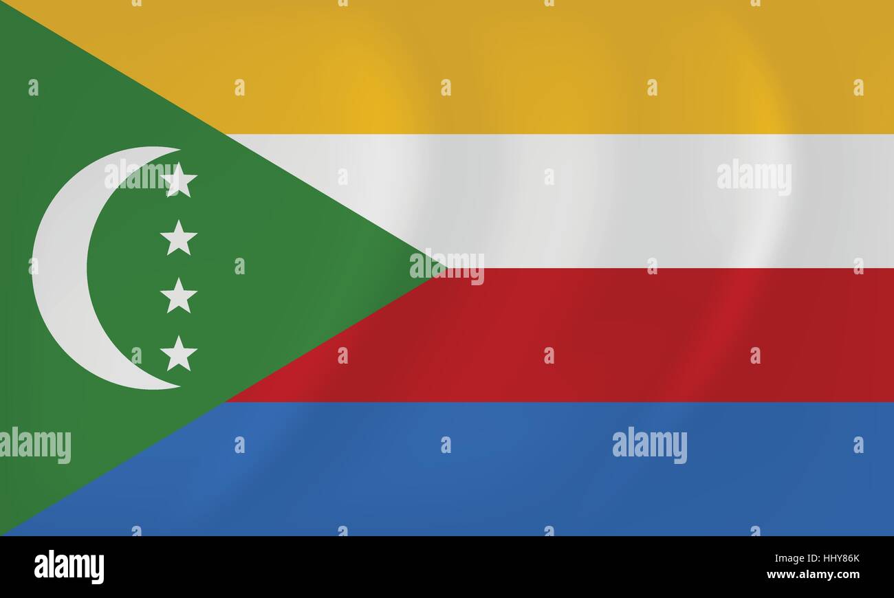 Vector image of the Comoros waving flag Stock Vector Image & Art - Alamy