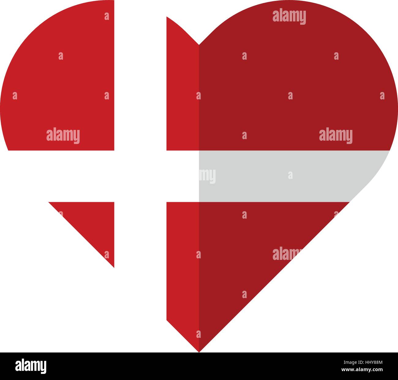 Vector image of the Denmark flat heart flag Stock Vector Image & Art ...