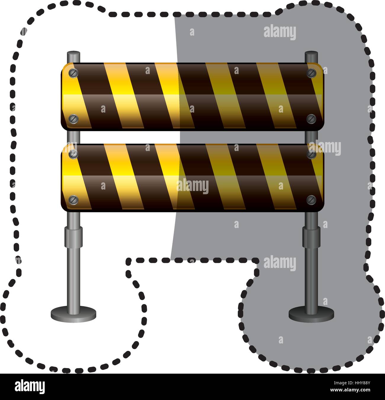 dotted sticker pair street traffic barrier vector illustration Stock ...