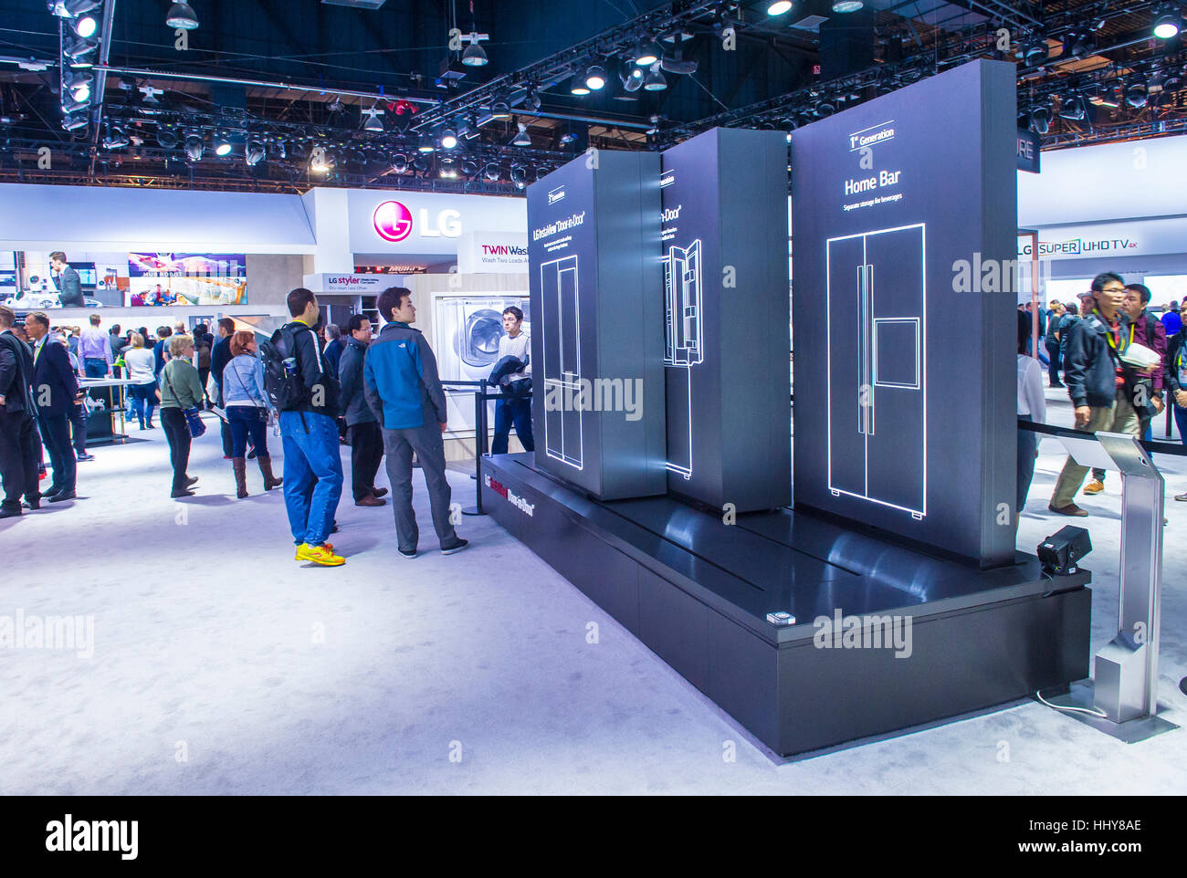 LAS VEGAS - JAN 08 : The LG booth at the CES show held in Las Vegas on ...