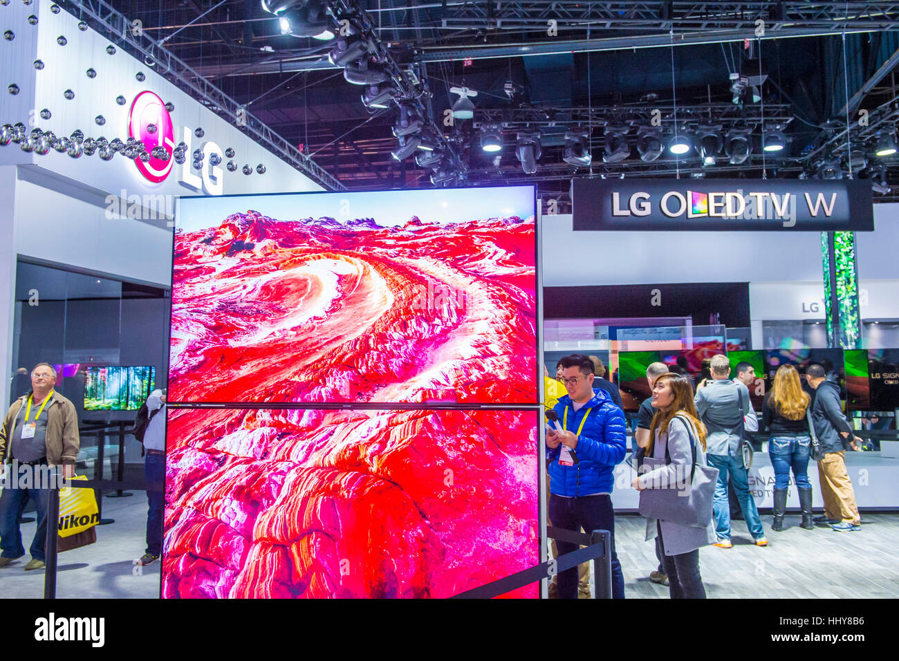 LAS VEGAS - JAN 08 : The LG booth at the CES show held in Las Vegas on ...