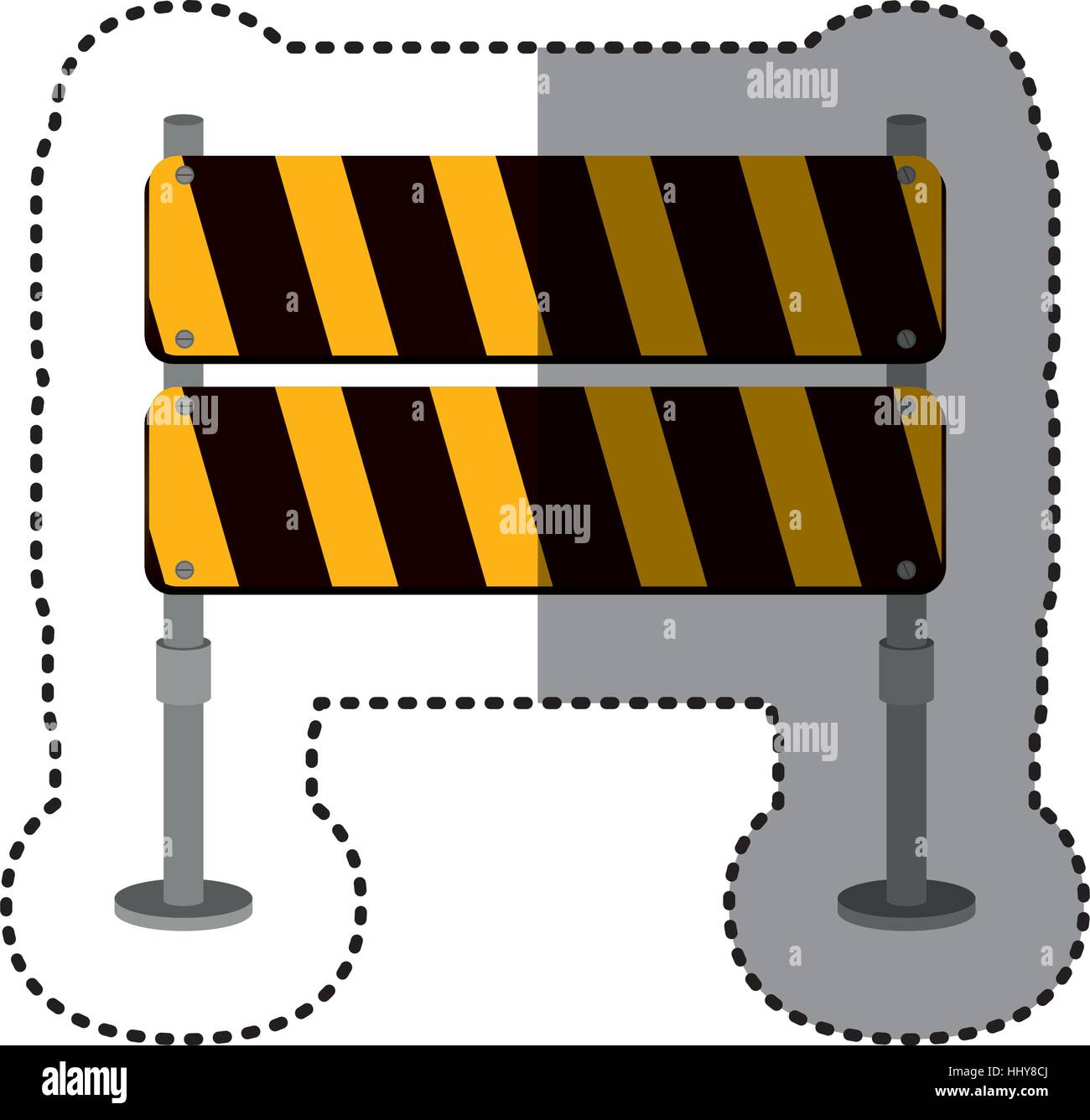 dotted sticker striped pair street traffic barrier vector illustration ...