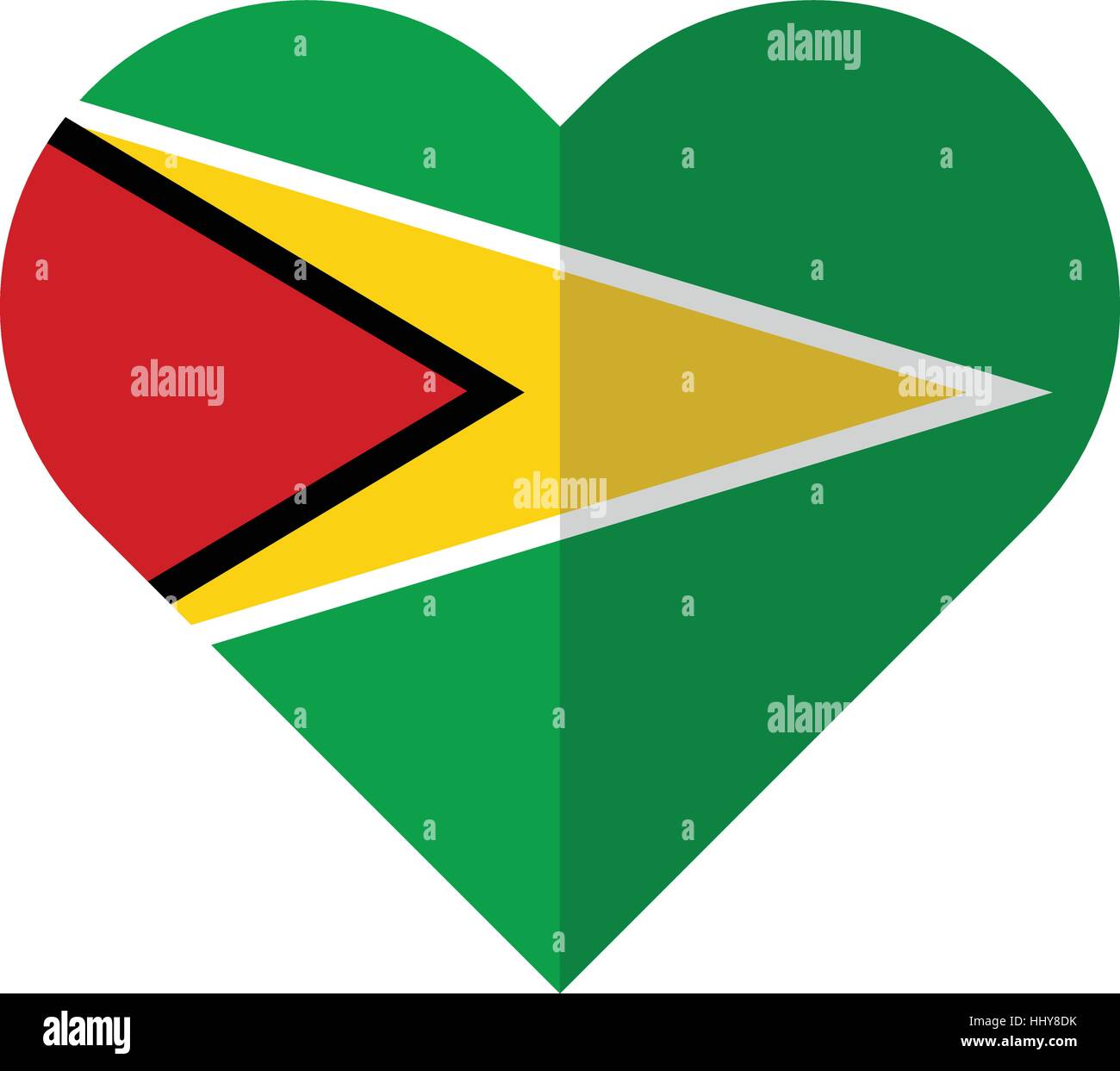 Vector image of the Guyana flat heart flag Stock Vector Image & Art - Alamy