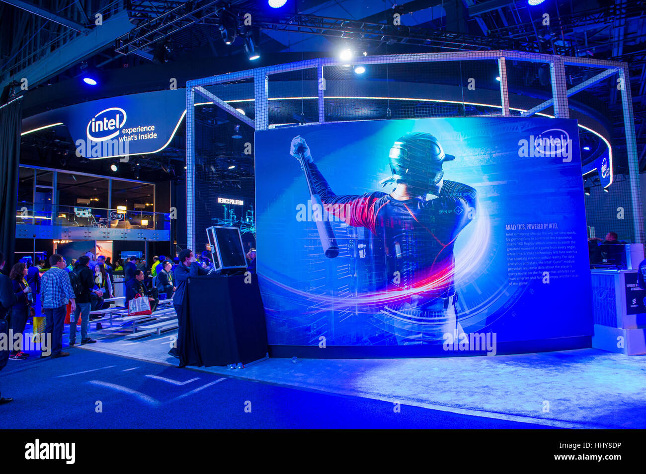 LAS VEGAS - JAN 08 : The Intel booth at the CES show in Las Vegas on ...