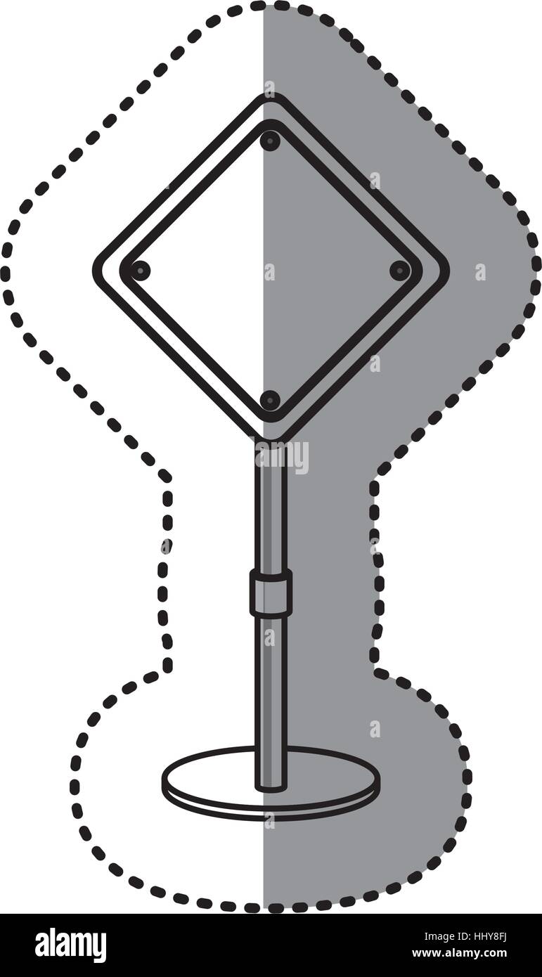 gray silhouette dotted sticker preventive road sign vector illustration ...