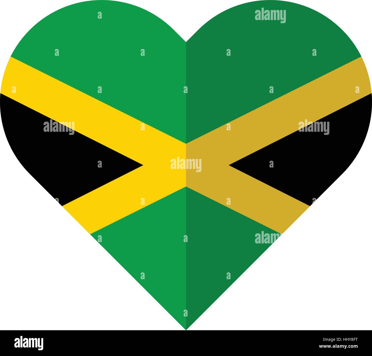 Vector image of the Jamaica flat heart flag Stock Vector Image & Art ...