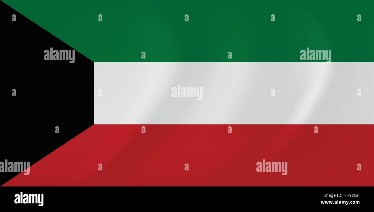 Vector image of the Kuwait waving flag Stock Vector Image & Art - Alamy