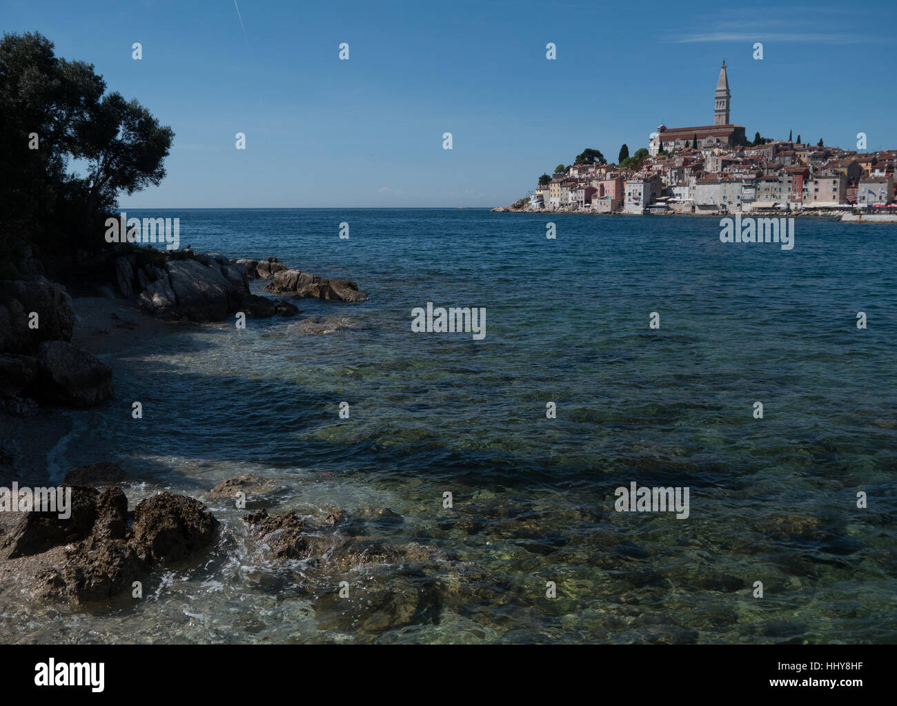Rovinj seen from the opposite island Stock Photo - Alamy