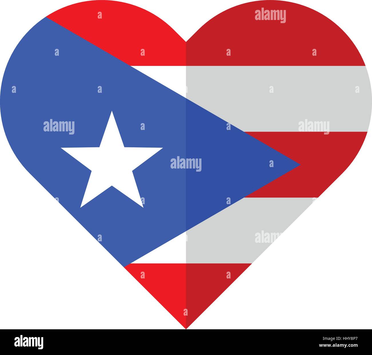 Vector image of the Puerto-Rico flat heart flag Stock Vector Image ...