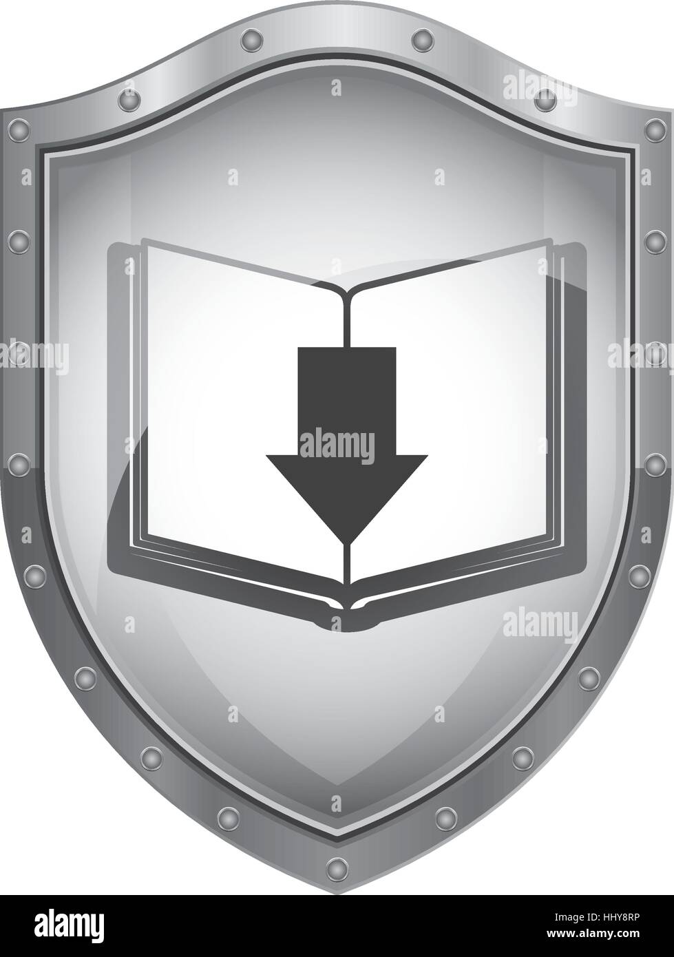 emblem with half open book and arrow Stock Vector Image & Art - Alamy