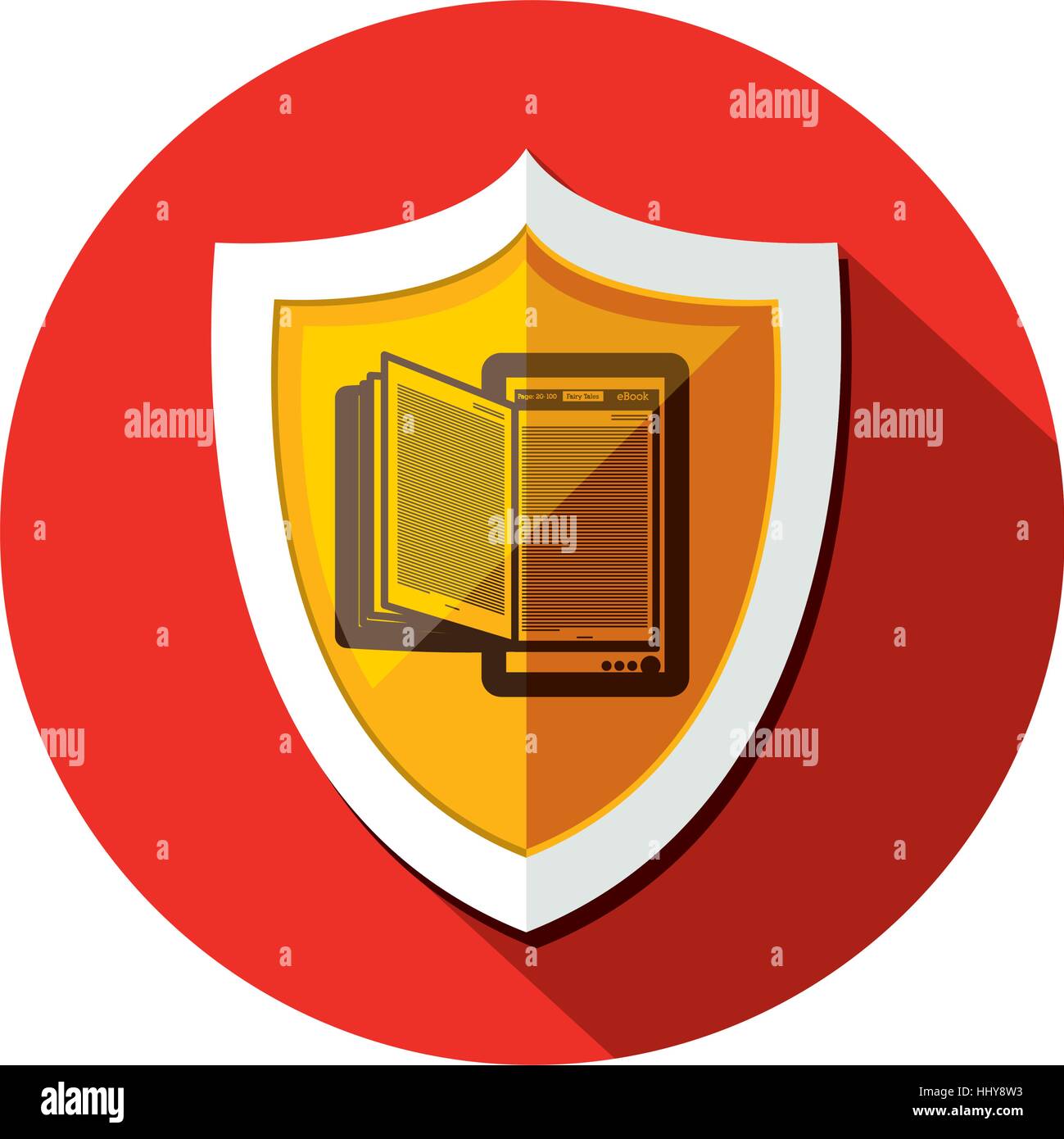 circular shape and emblem with open book with text vector illustration ...