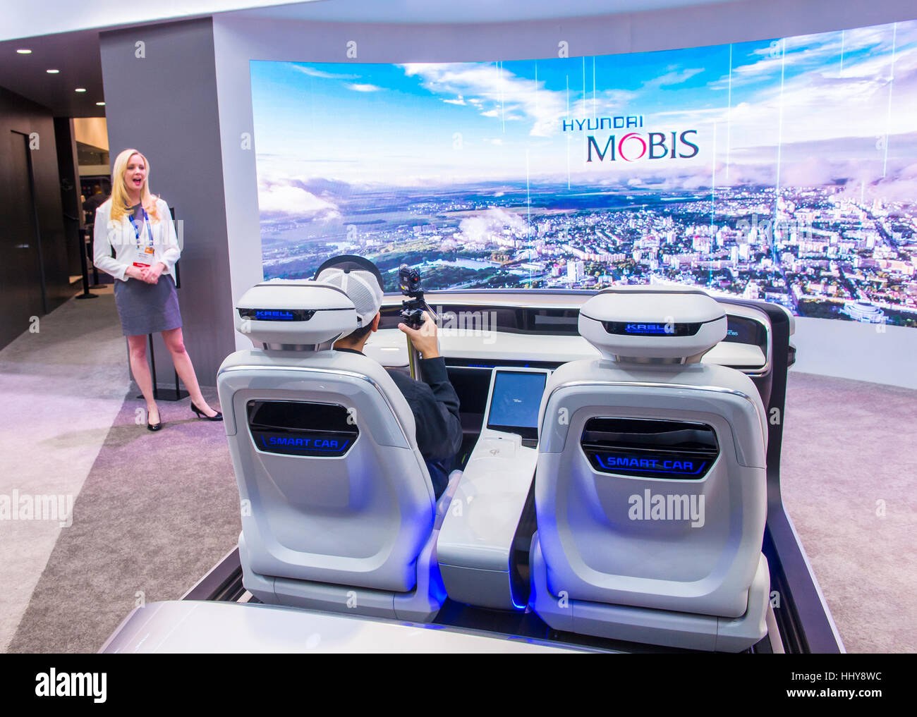 LAS VEGAS - JAN 08 : The Hyundai Mobis Concept car simulator at the CES ...
