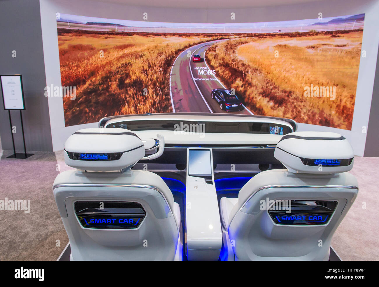 LAS VEGAS - JAN 08 : The Hyundai Mobis Concept car simulator at the CES ...