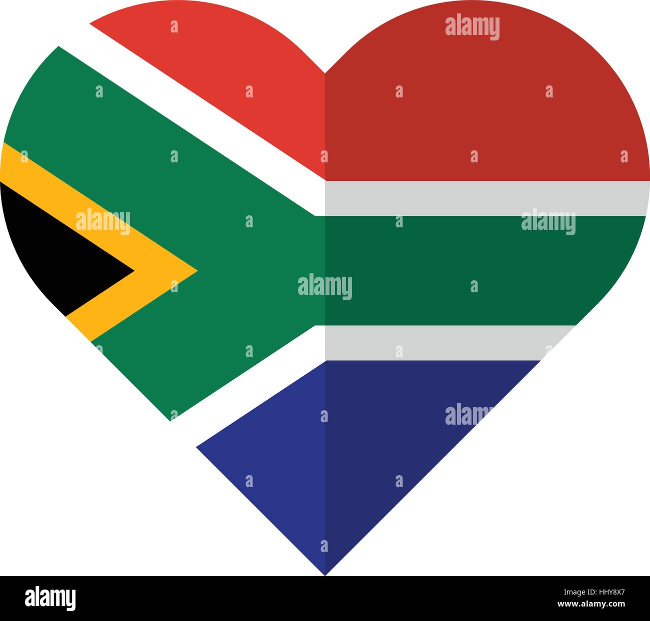 Vector image of the South Africa flat heart flag Stock Vector Image ...