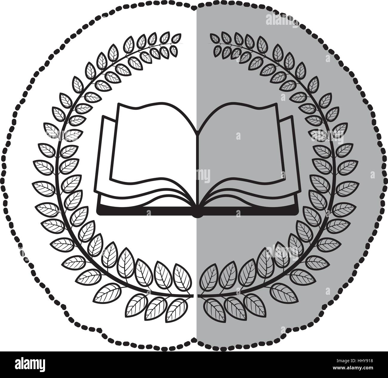 sticker leaves with wavy pages book vector illustration Stock Vector ...