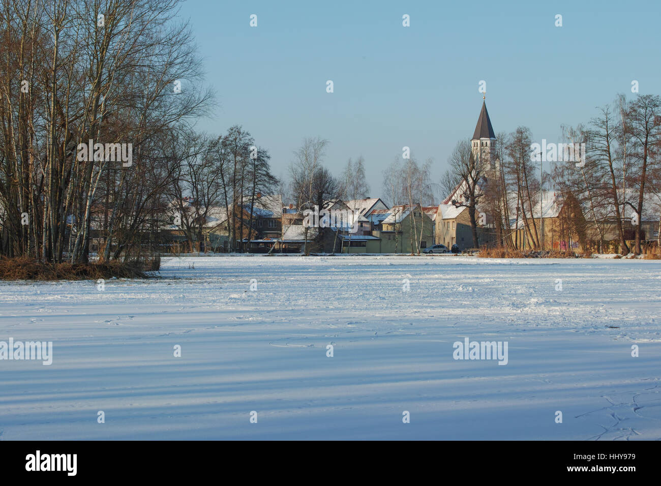 Wittichenau catholic church in Winter Stock Photo - Alamy