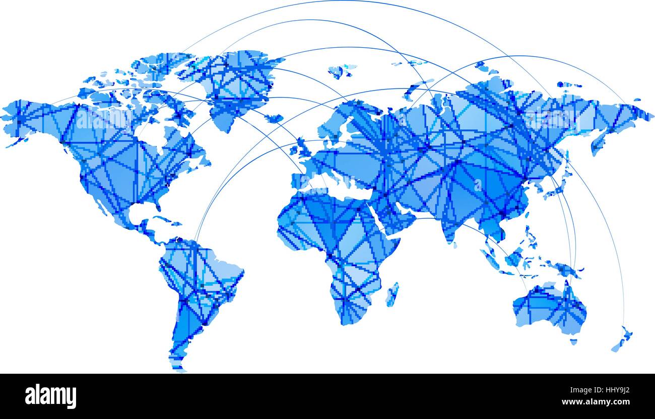 Vector map of world with trendy triangles design Stock Vector Image ...