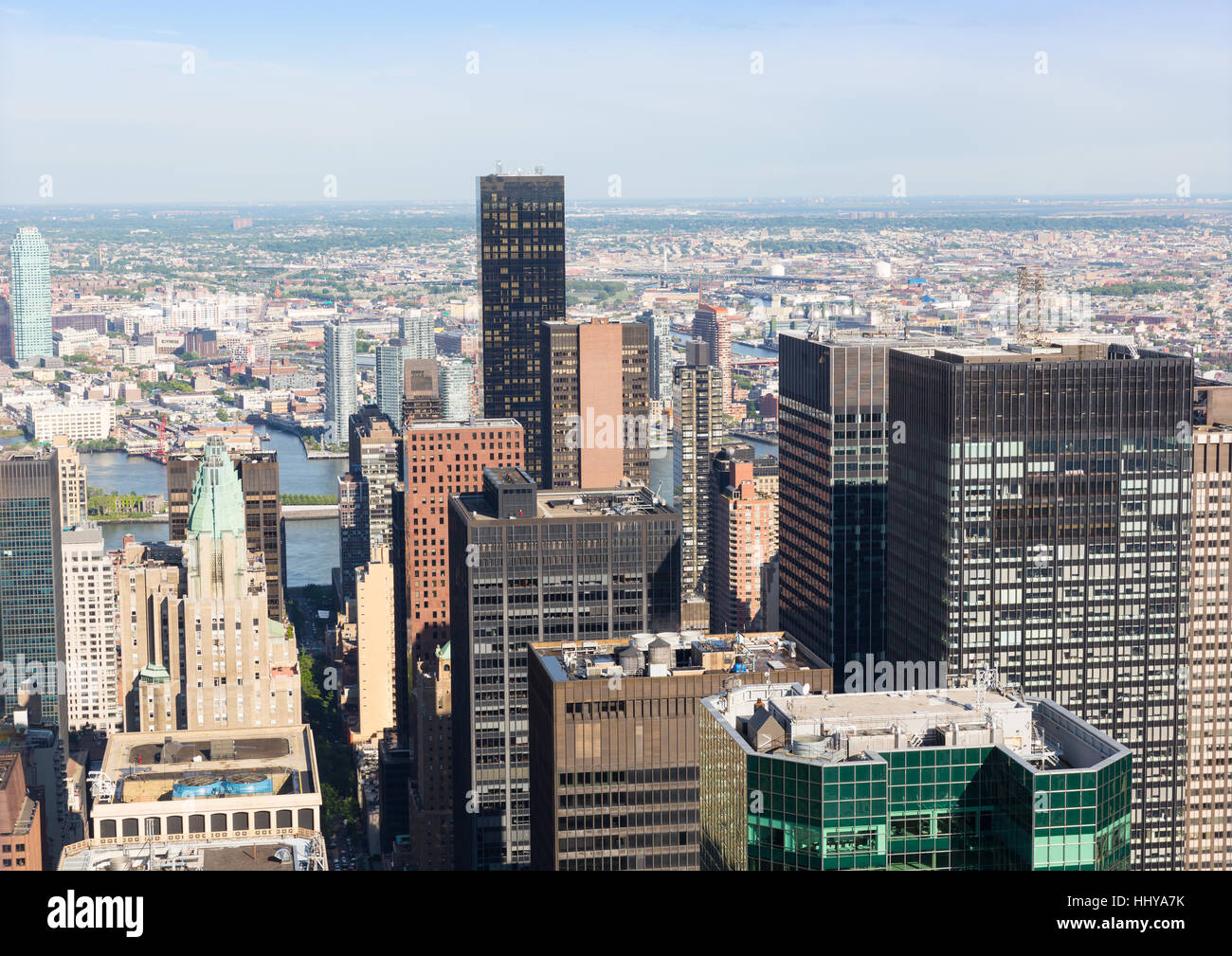 New York City Manhattan midtown aerial view Stock Photo - Alamy