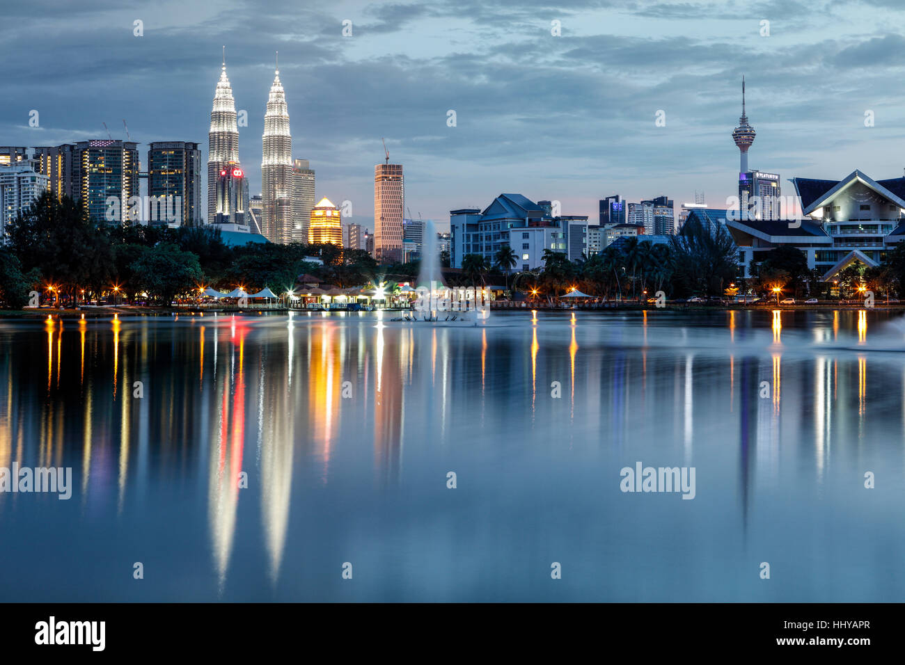 The Kuala Lumpur skyline at dusk Stock Photo - Alamy