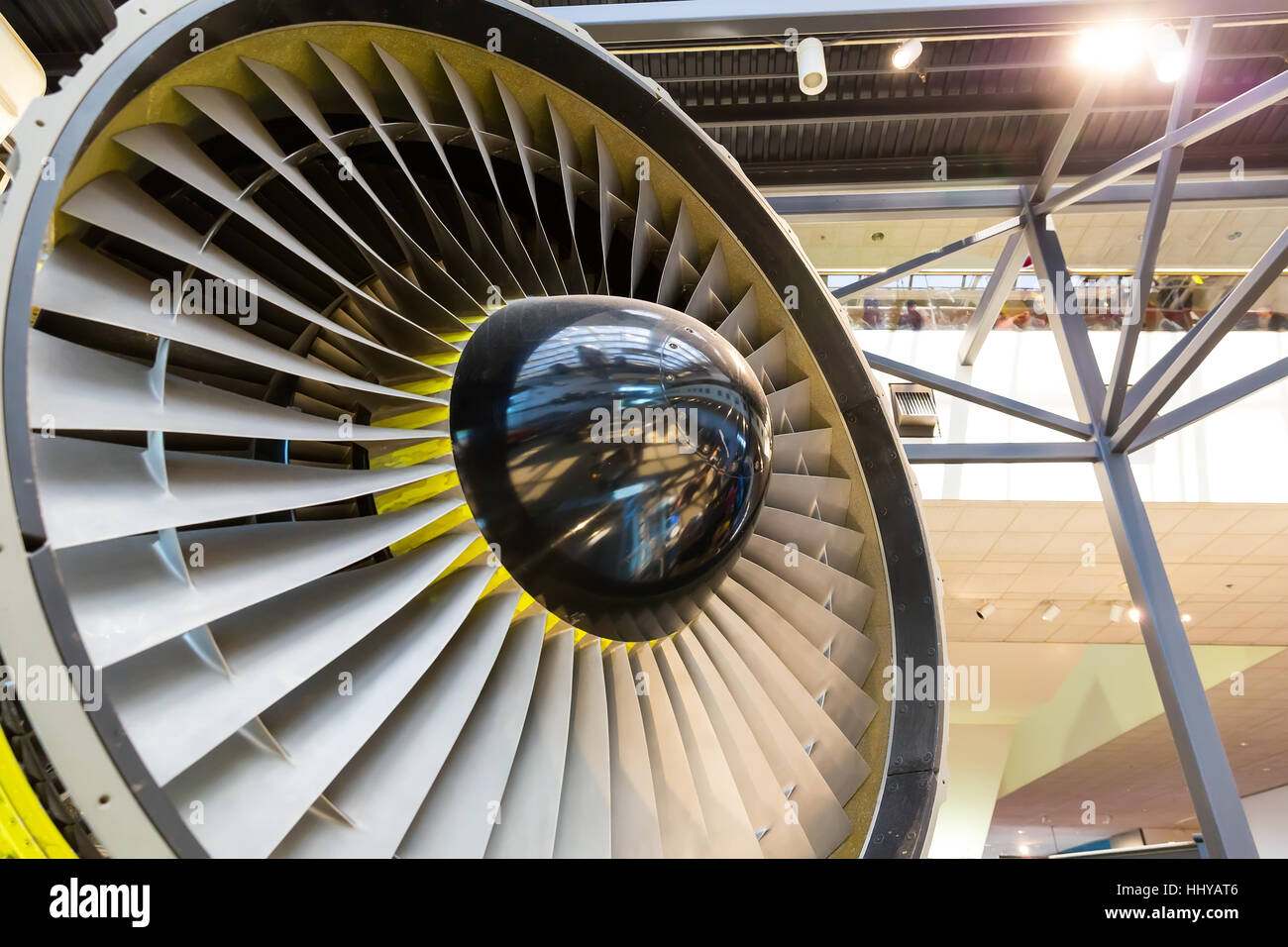 Jet engine blades closeup Stock Photo - Alamy