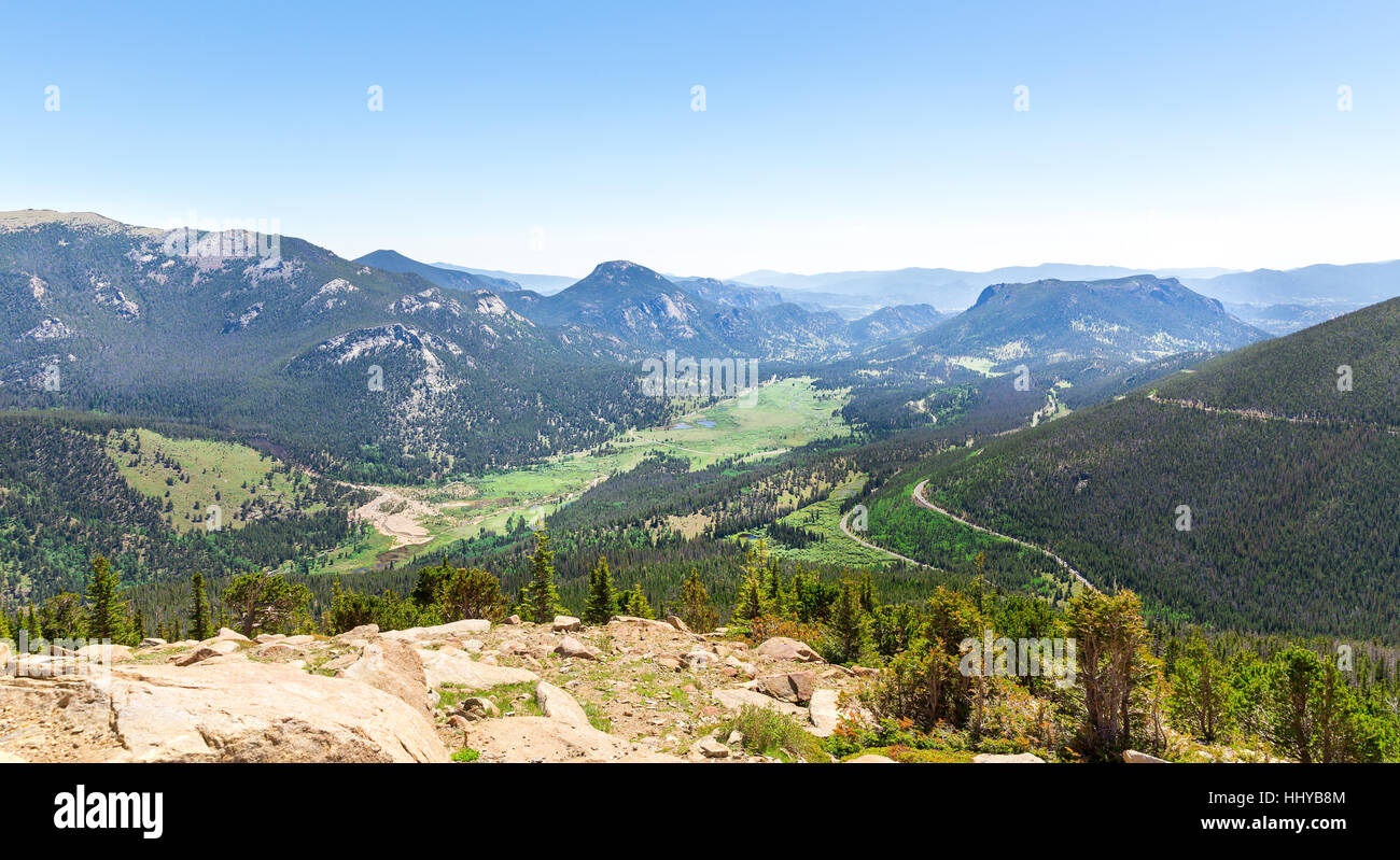 Valley landscape with green forest in usa Stock Photo - Alamy