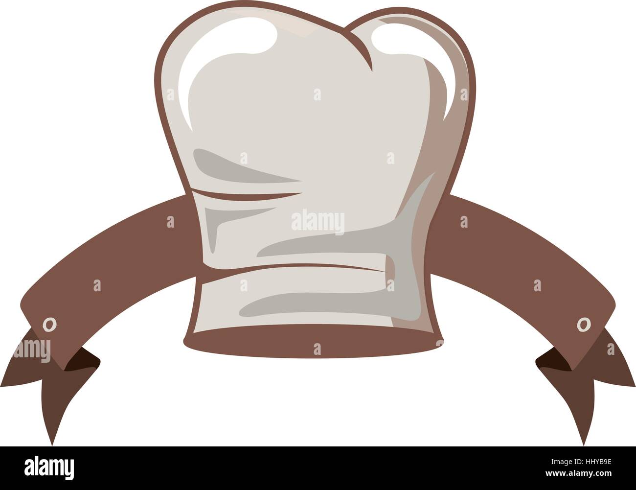 silhouette of chefs hat elongated and ribbon vector illustration Stock ...