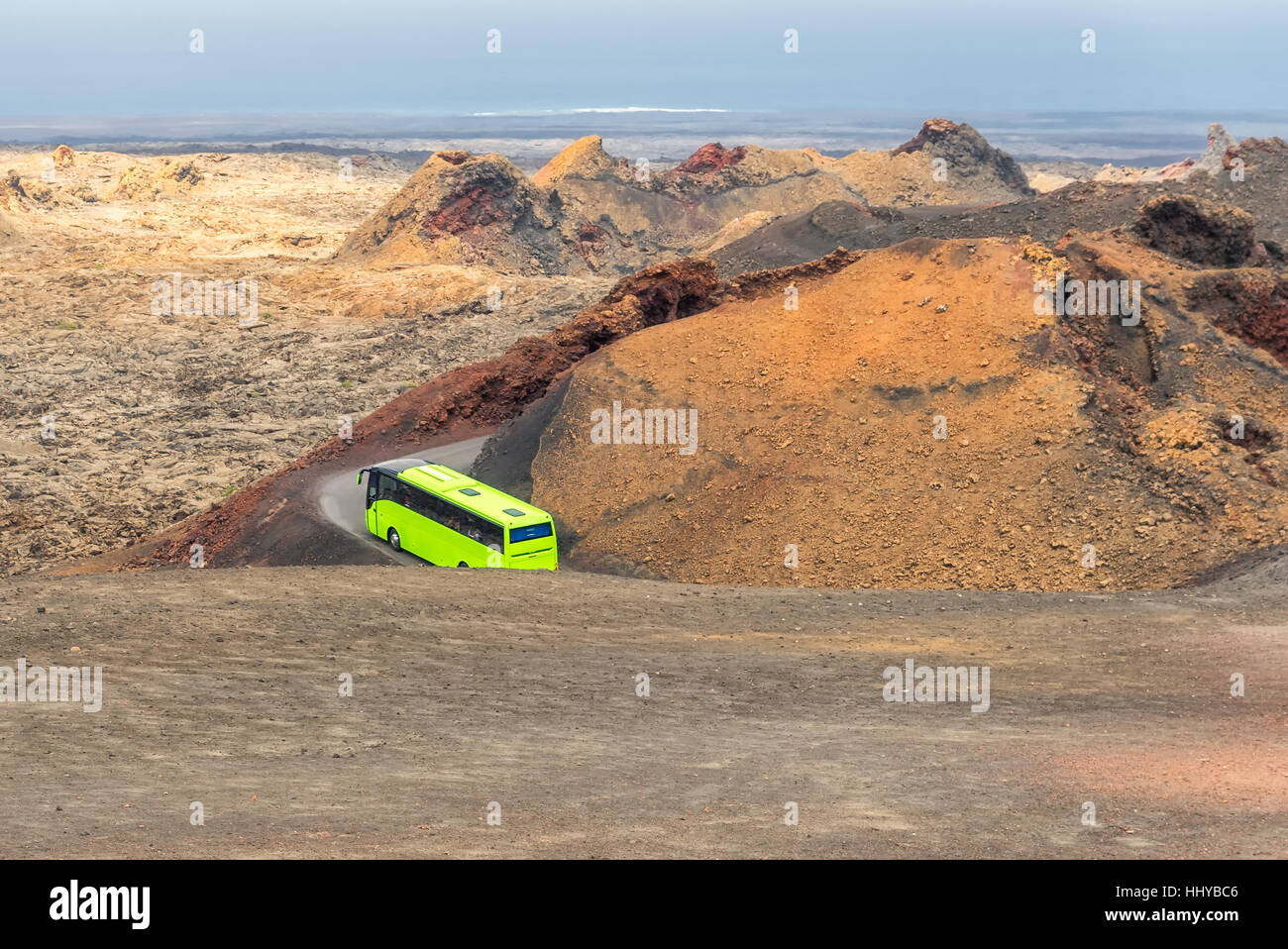 Green coach bus Stock Photo - Alamy