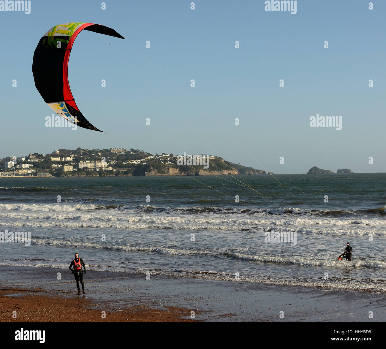 Kite surfer getting airborne Stock Photo - Alamy