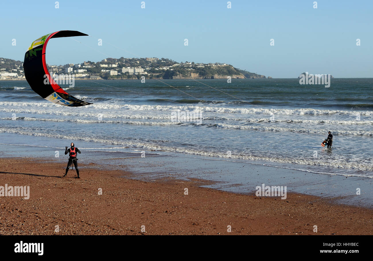 Kite surfer getting airborne Stock Photo - Alamy