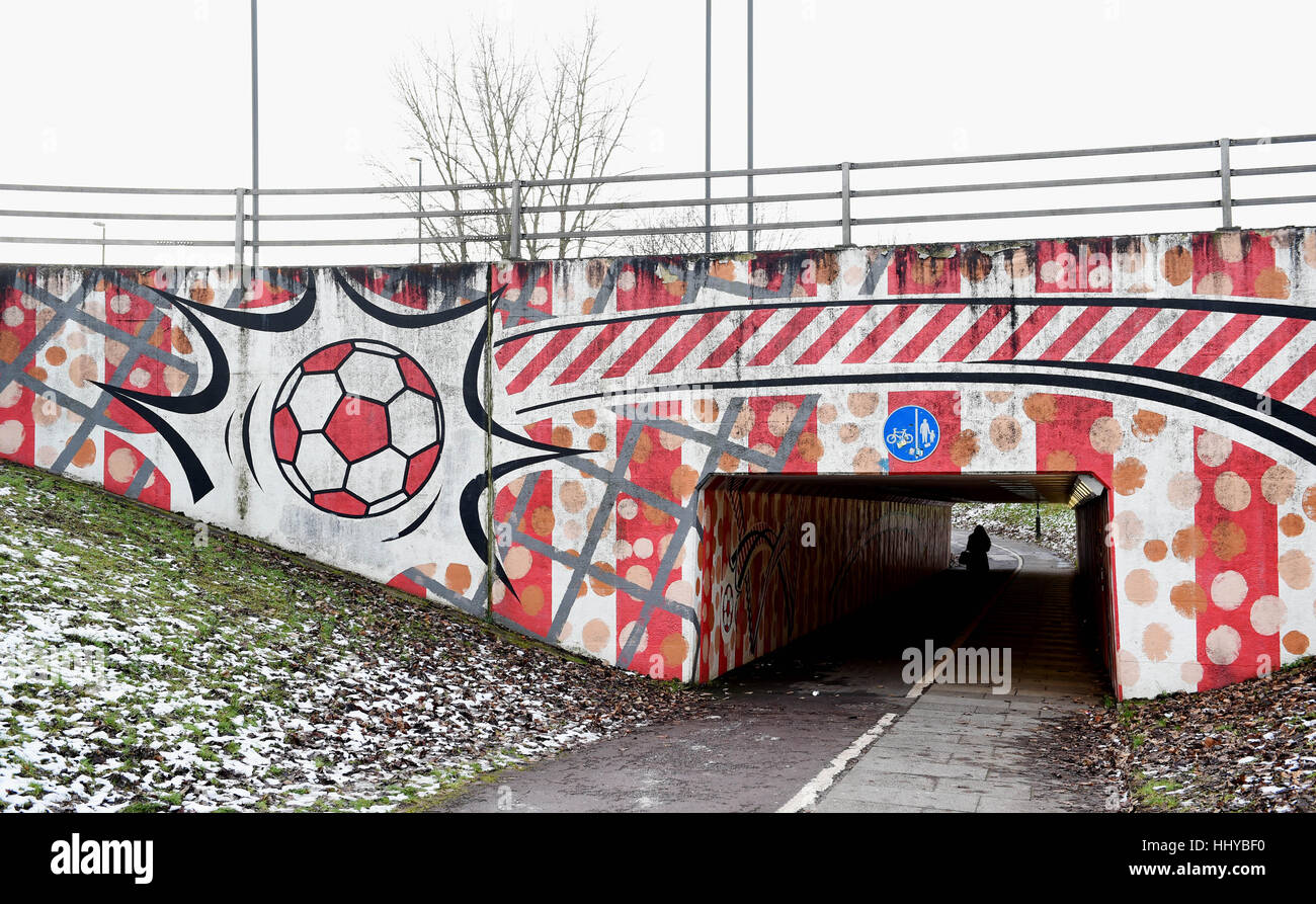 Underpass by Crawley Football Club in Sussex UK Stock Photo - Alamy