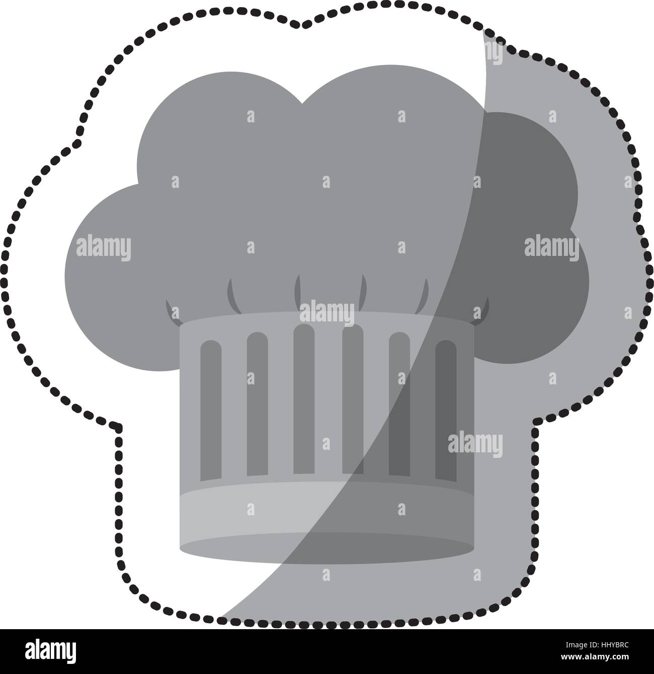 dotted sticker of chefs hat shading with stripeds vector illustration ...