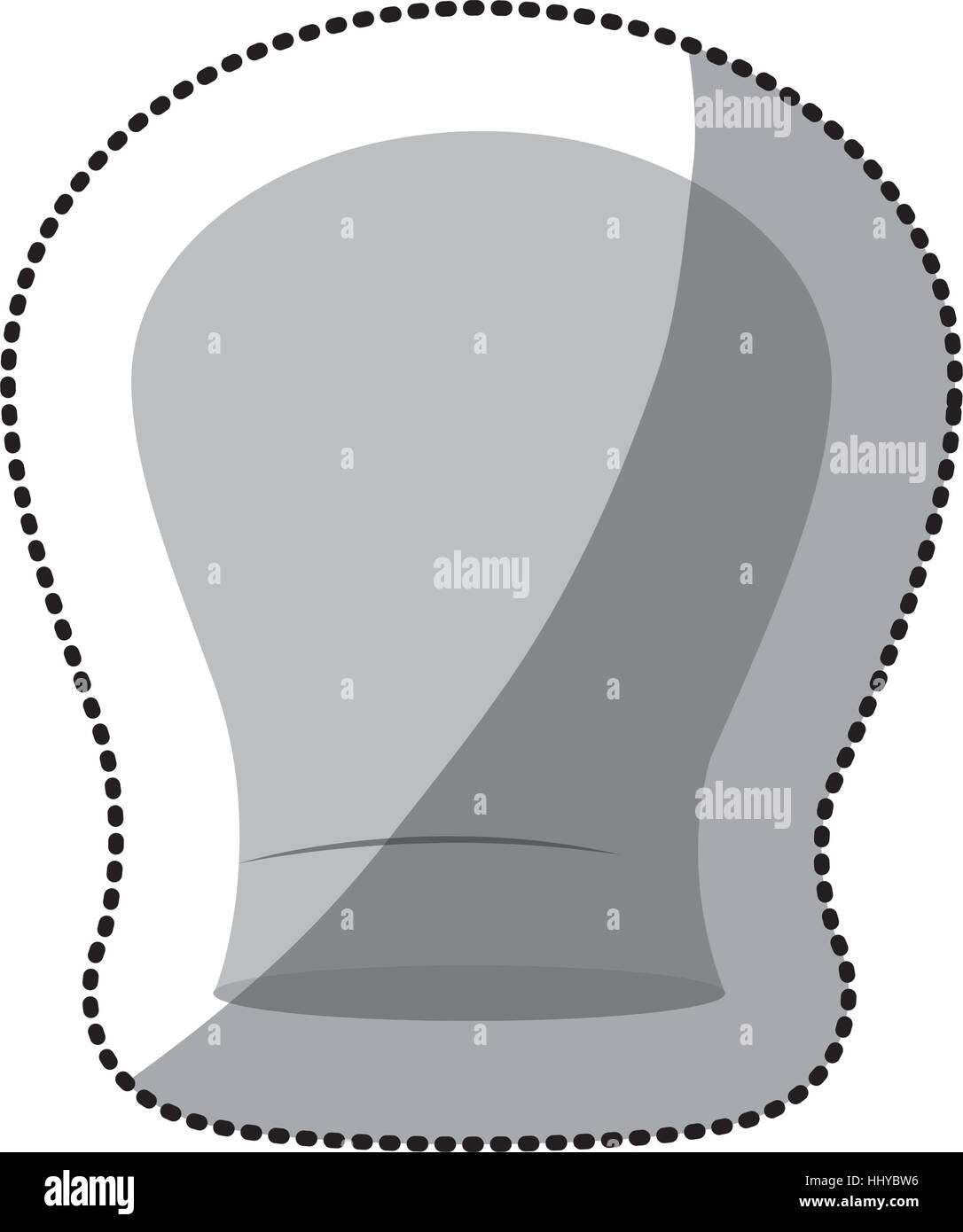 dotted sticker of chefs hat shading and rounded vector illustration ...