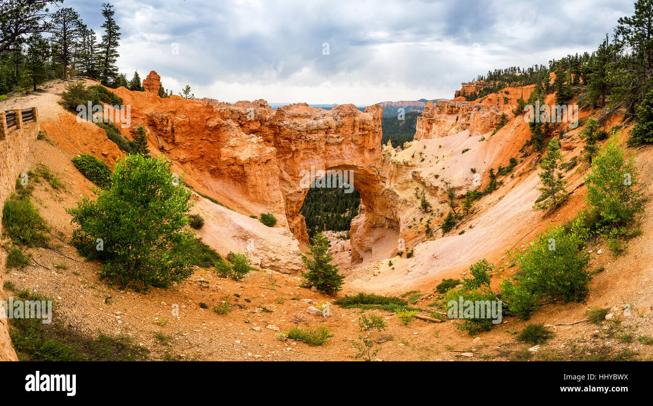 Panoramic view of natural bridge rock formation Stock Photo - Alamy