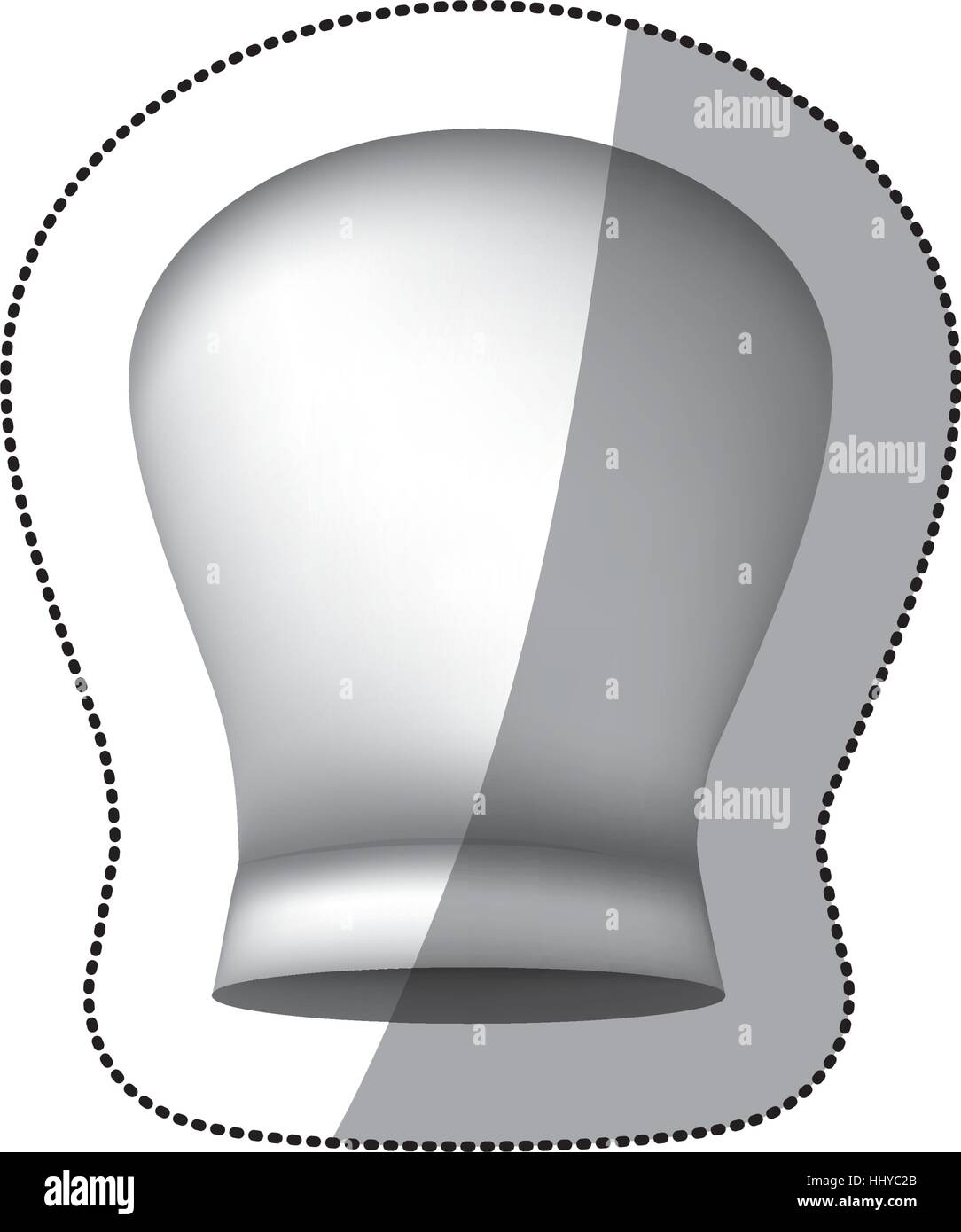 realistic silhouette sticker of rounded chefs hat vector illustration ...