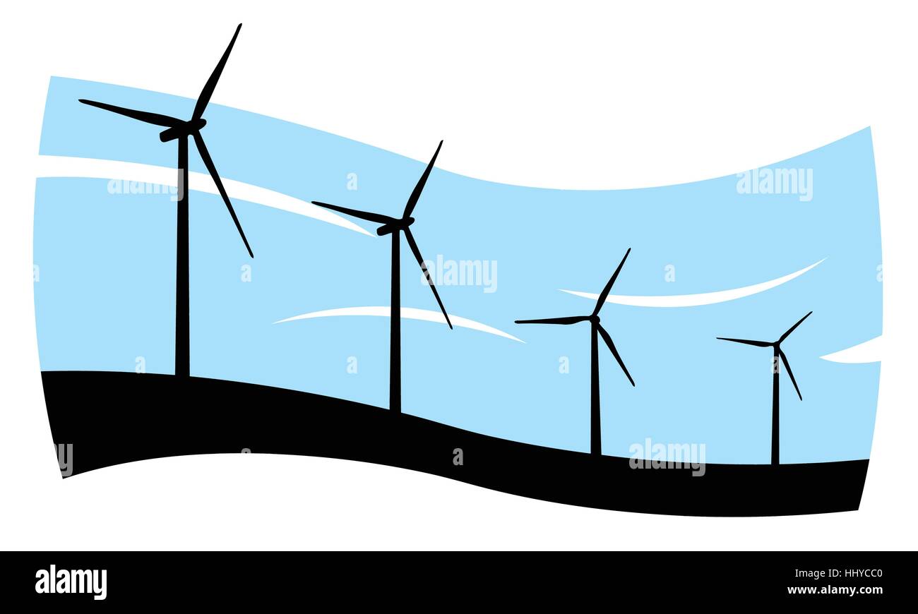 illustration of wind turbines Stock Vector Image & Art - Alamy