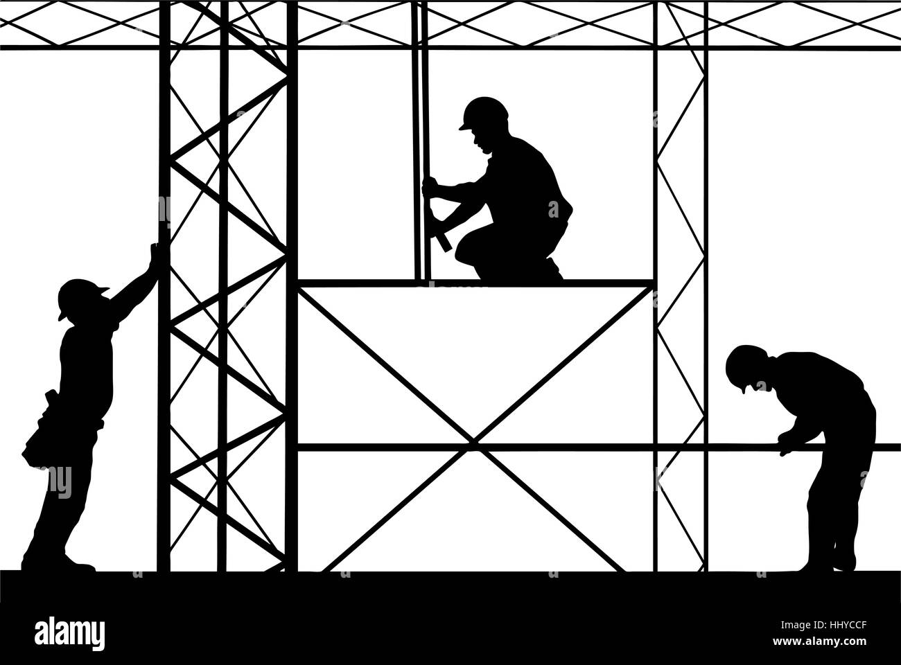 Illustration of workers silhouette isolated Stock Vector Image & Art ...