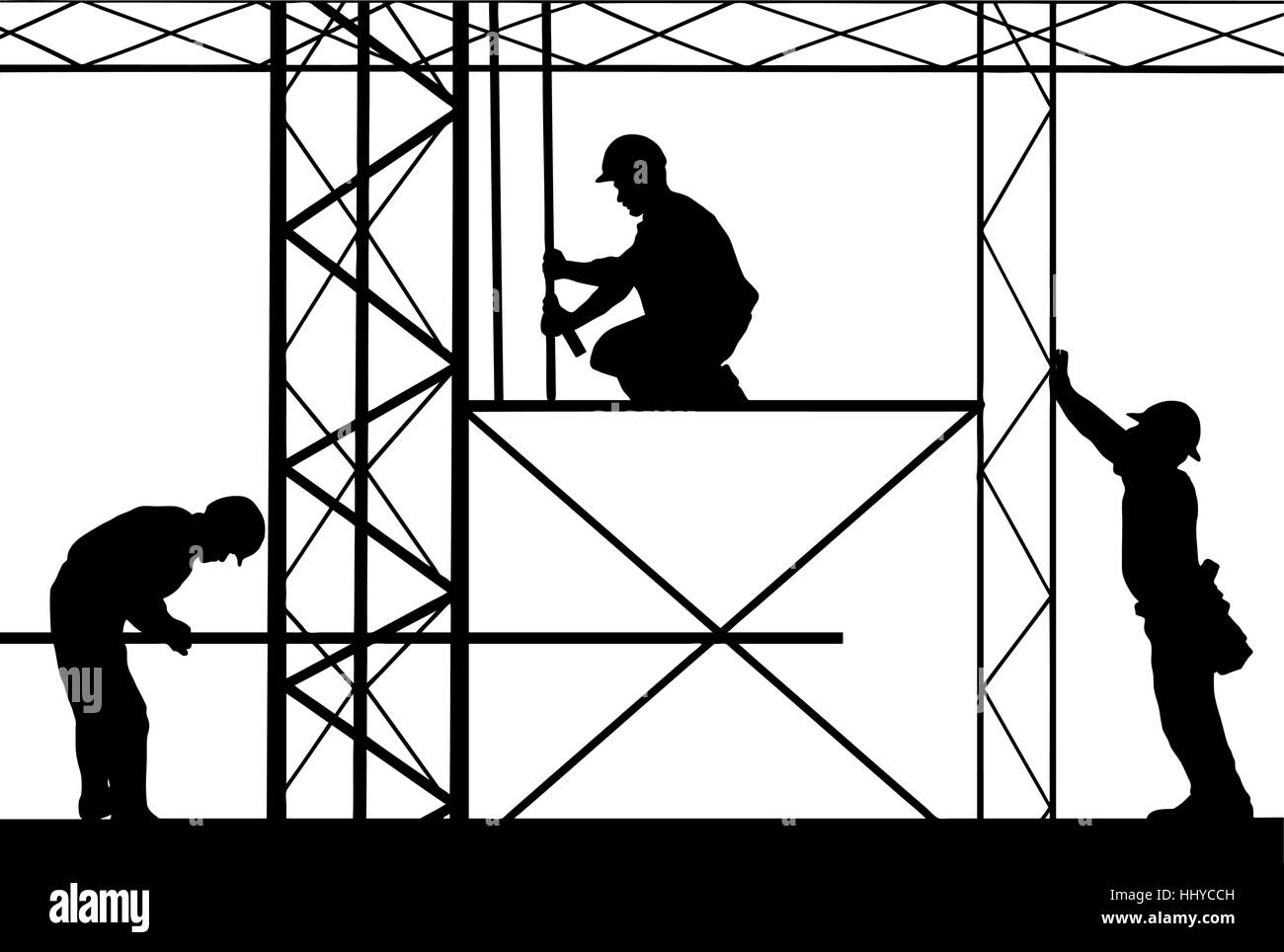 Steel framework construction site Stock Vector Images - Alamy